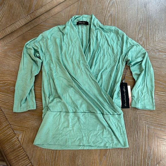 Laila Jayde | Tops | Laila Jayde Green Surplice Mint Modal Lapel Draped ...